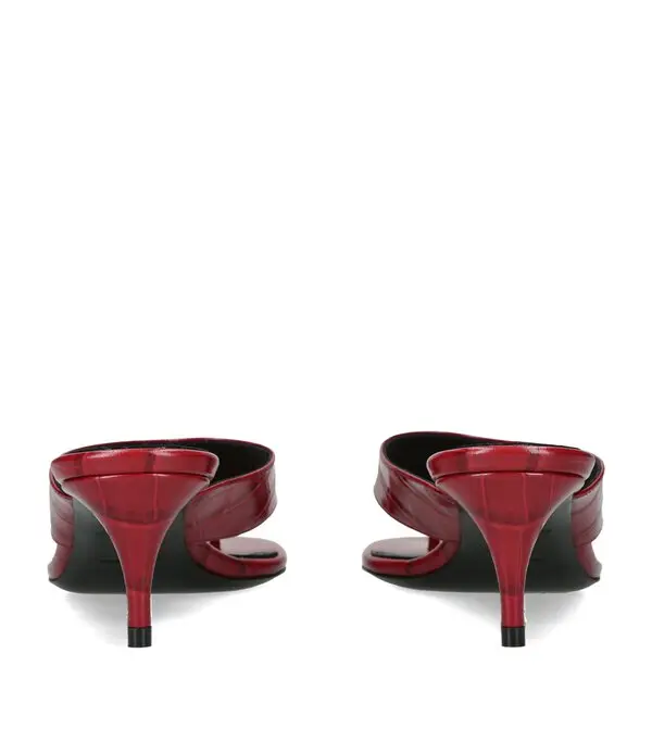 Alaïa Croc-embossed Leather Infra Thong Mules 55