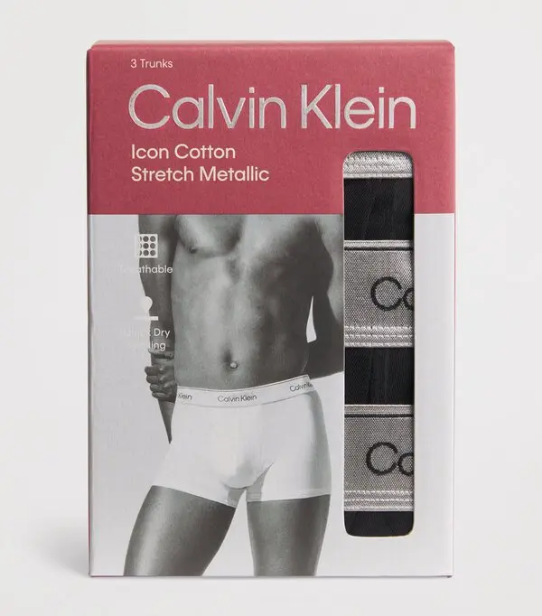 Calvin Klein Stretch-cotton Icon Metallic Trunks