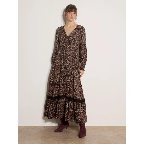 APRICOT Painterly Paisley Maxi Dress