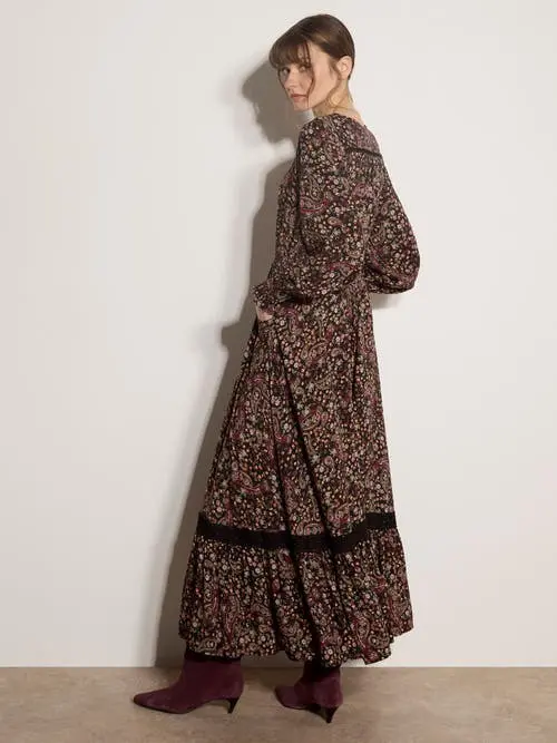 APRICOT Painterly Paisley Maxi Dress