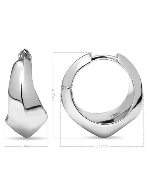 DEVATA Beveled Curve Hoop Earrings