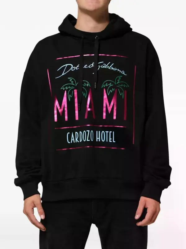 Dolce & Gabbana Logo-print Drawstring Hoodie - Black