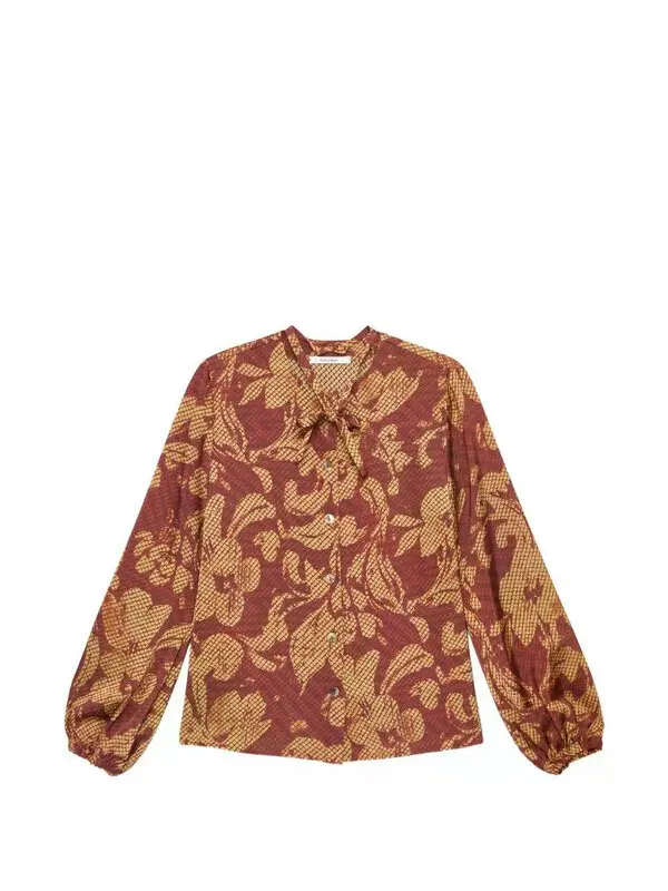 Malìparmi Sweet Foliage Tie-neck Shirt
