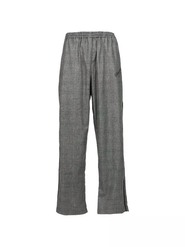 WILLY CHAVARRIA Ruff Rider Check Track Pants - Grey