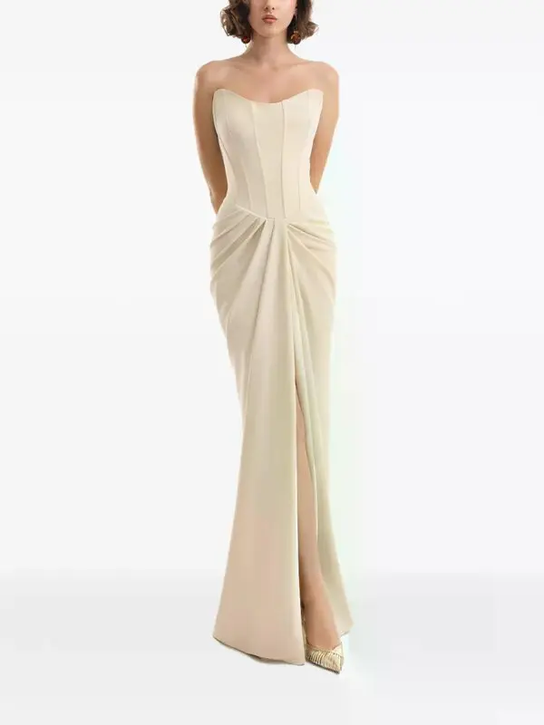 GEMY MAALOUF Strapless Corset Maxi Dress