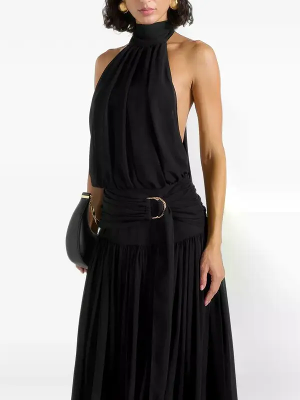 Manière De Voir Matilda Draped Halter-neck Maxi Dress