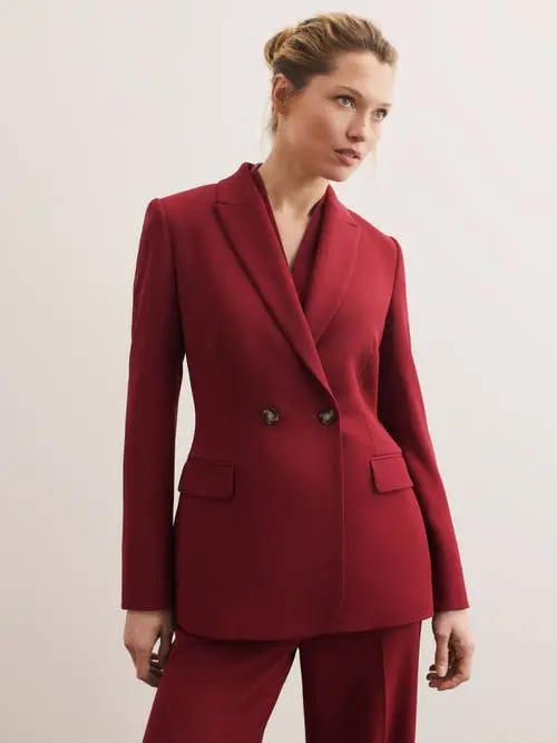 The Fold Double-breasted Blazer - Red