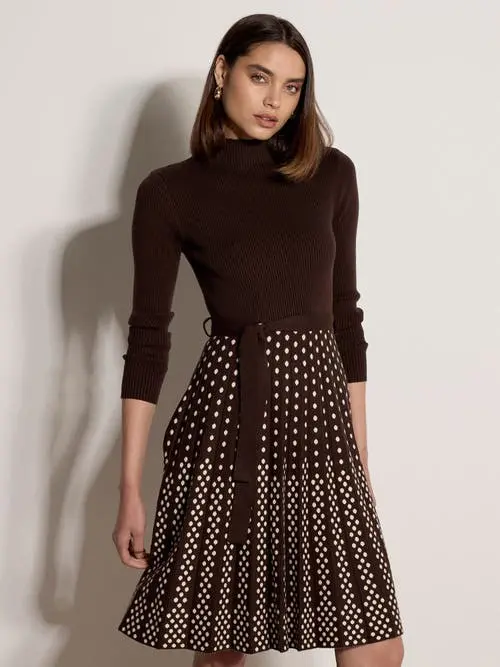 APRICOT Ribbed Top Knit Dress