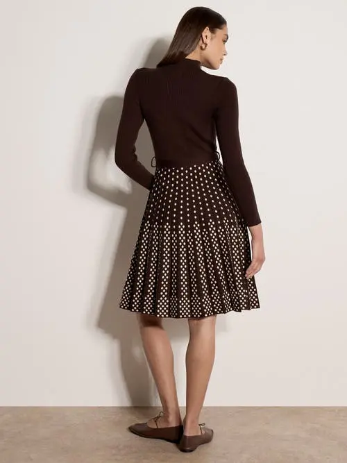 APRICOT Ribbed Top Knit Dress