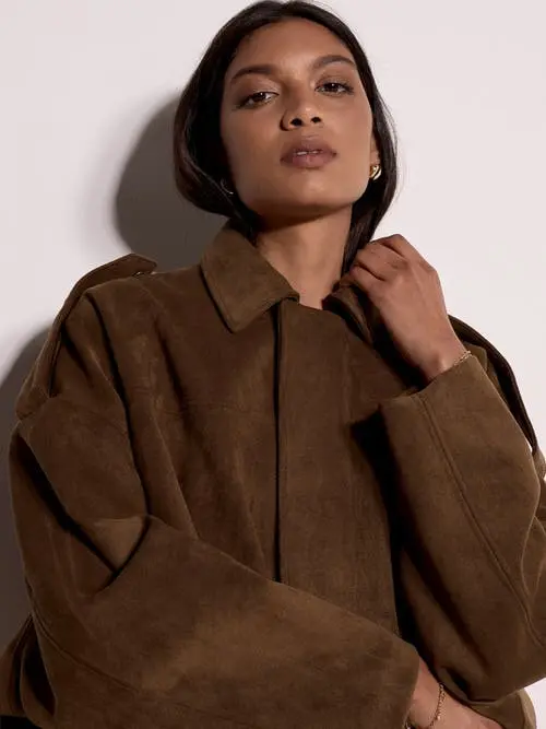 APRICOT Suedette Bubble Hem Jacket