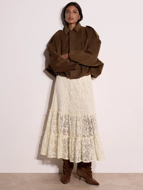 APRICOT Suedette Bubble Hem Jacket
