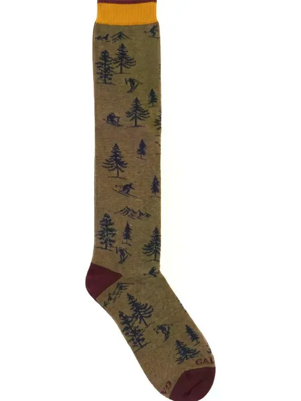 GALLO Mountain-print Knee-high Socks