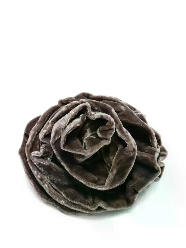 Malìparmi Rose Velvet Brooch - Brown