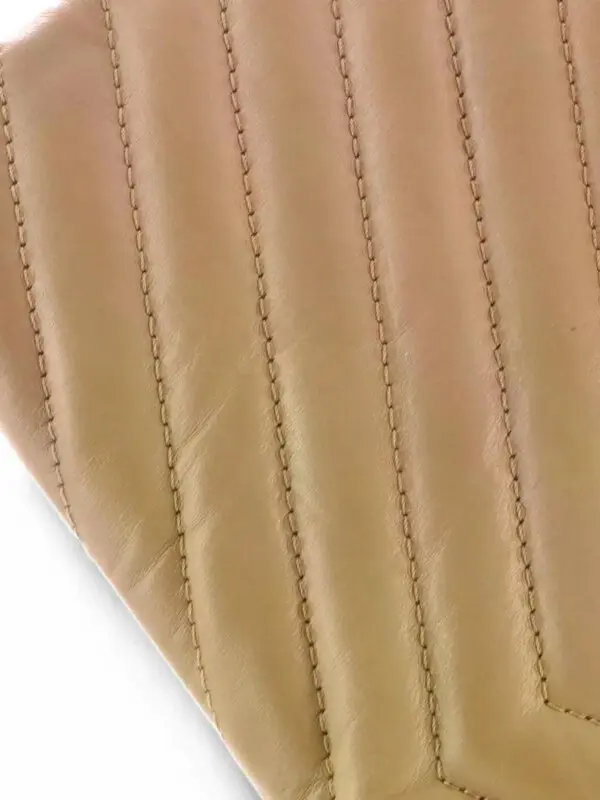Saint Laurent Classic Monogram Wristlet Pouch Matelasse Chevron Leather Small Clutch Bag