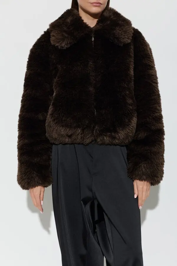 STAND STUDIO Aya Faux Fur Bomber Jacket