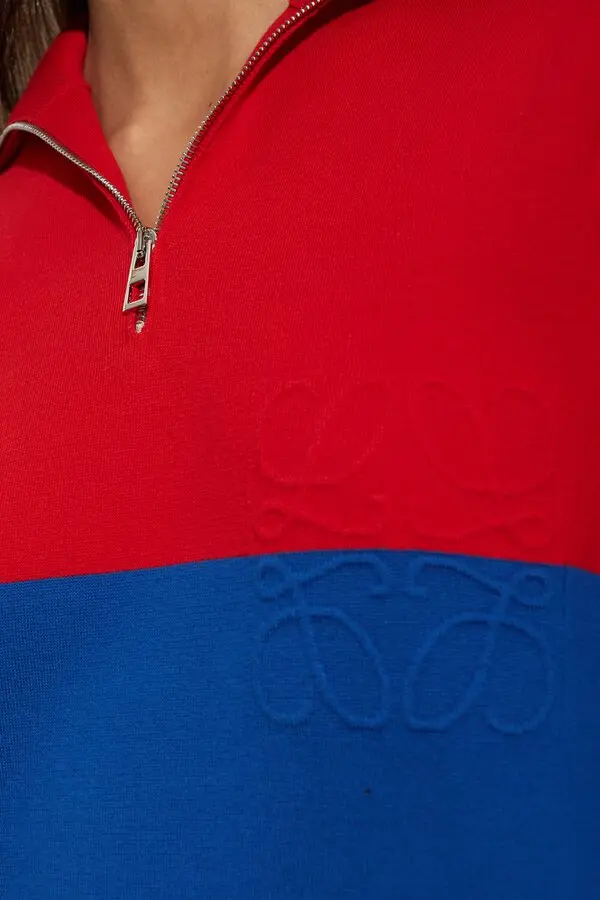 Loewe Cotton Polo With Logo - Blue