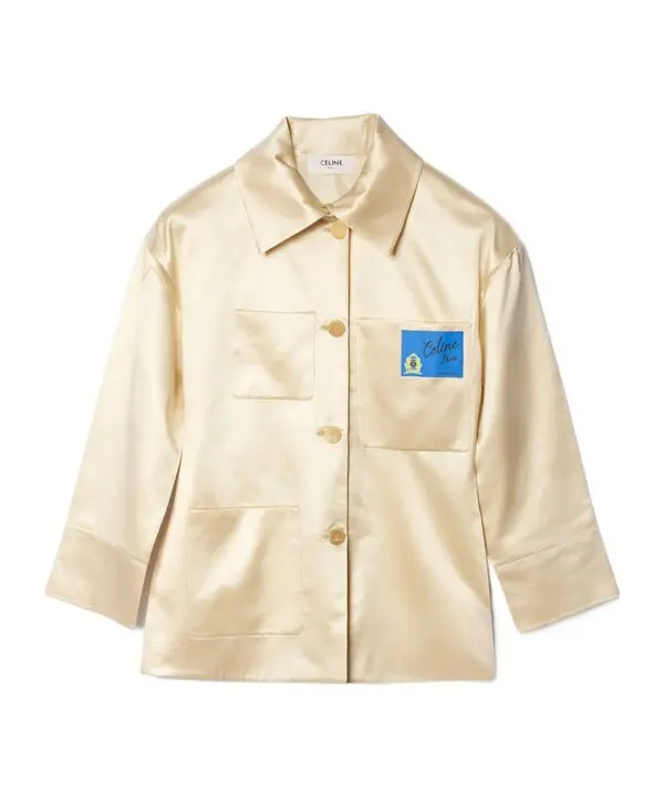 Celine Flat Chore Jacket In Satin