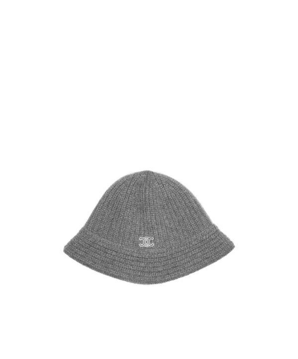 Celine Ribbed Cashmere Bucket - Grey