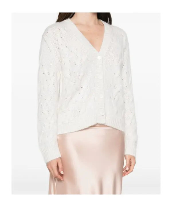 Fabiana Filippi V-neck Long-sleeve Knit Top