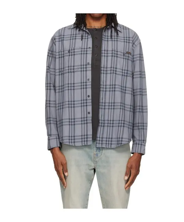 Nudie Jeans Julian Shirt - Grey Multi-colour