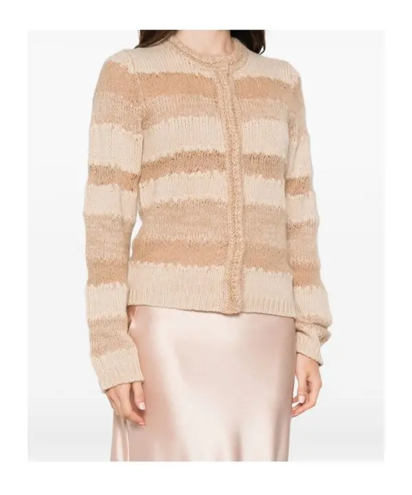 Fabiana Filippi Striped Long-sleeve Knit Top