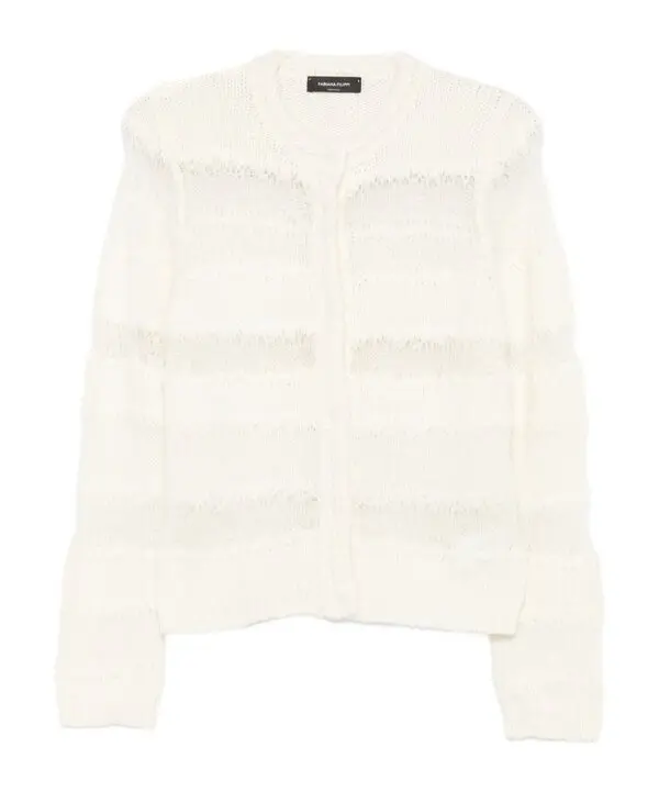Fabiana Filippi Striped Long-sleeve Knit Top - Beige