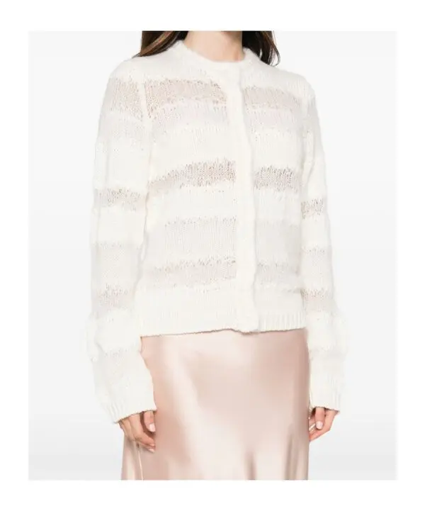 Fabiana Filippi Striped Long-sleeve Knit Top