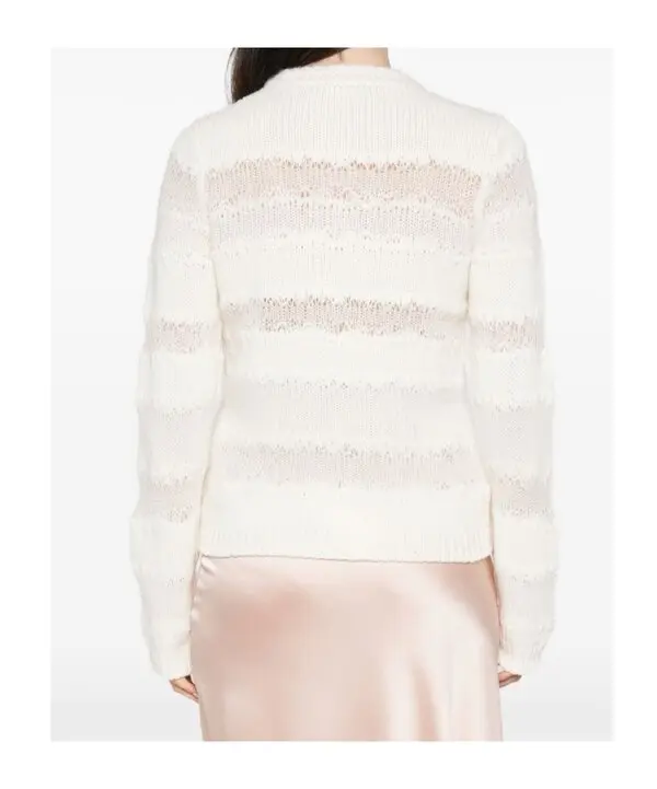 Fabiana Filippi Striped Long-sleeve Knit Top
