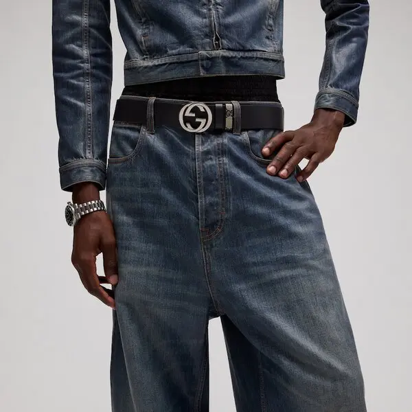 Gucci Reversible Belt With Interlocking G Buckle