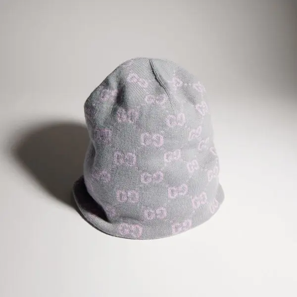 Gucci Gg Wool Viscose Lamé Jacquard Hat - Grey