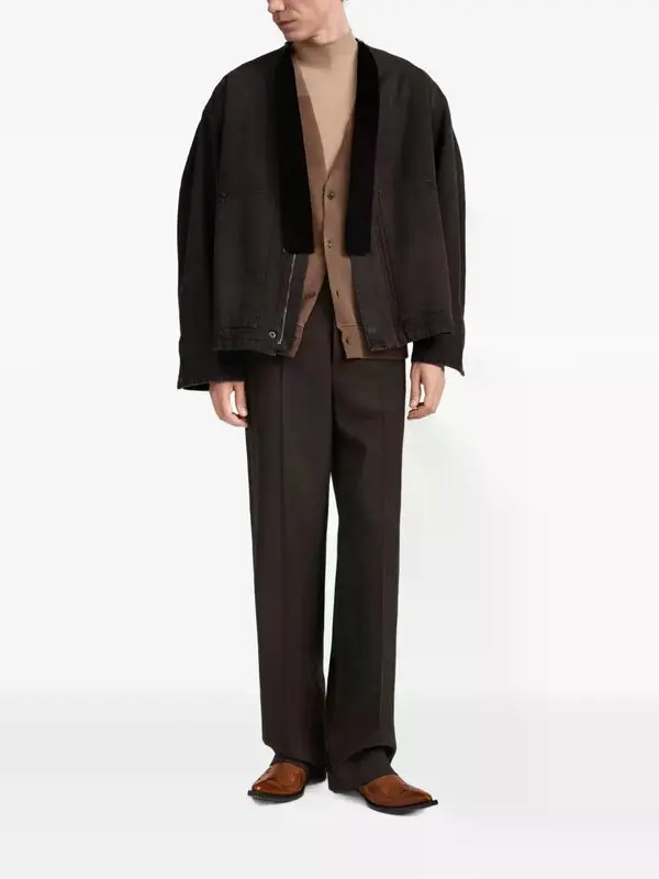 MAISON MARGIELA Removable-collar Cotton Jacket - Brown