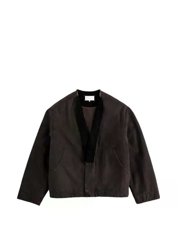 MAISON MARGIELA V-neck Cotton Jacket - Brown