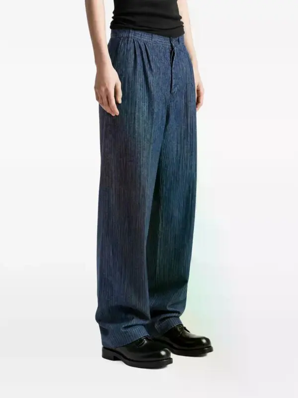 TAIGA TAKAHASHI Lot.723 Striped Pleated Trousers