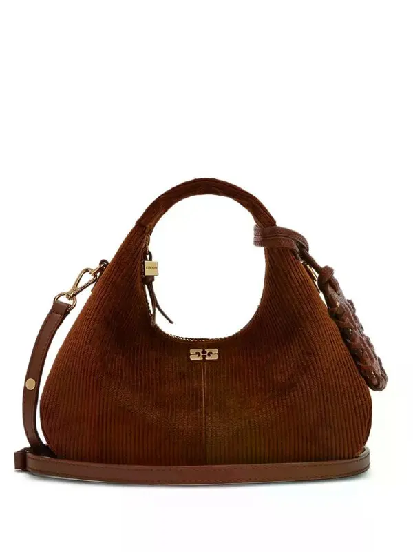 GANNI Mini Bag In Corduroy - Brown