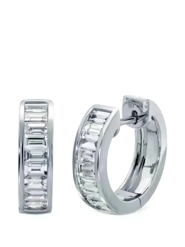 ANITA KO Hannah Diamond Huggie Earrings - Silver