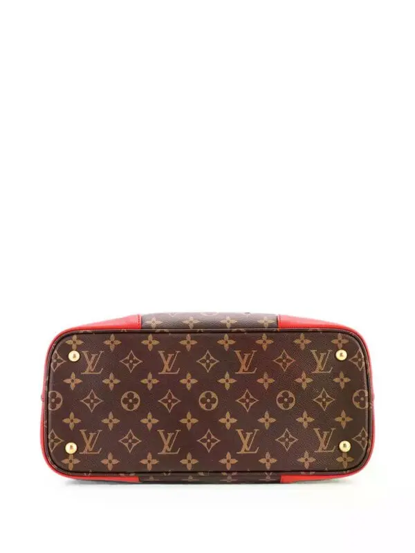 LOUIS VUITTON Flandrin Handbag Monogram Canvas And Leather Tote Bag - Red