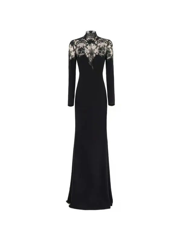 GEMY MAALOUF Lace-panelled Sweetheart Dress - Black