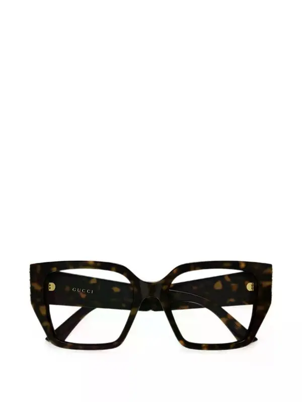 Gucci Tortoiseshell-effect Square-frame Glasses