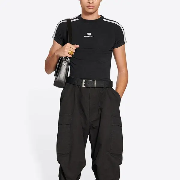 Balenciaga Sporty B Shrunk T-shirt 'black White