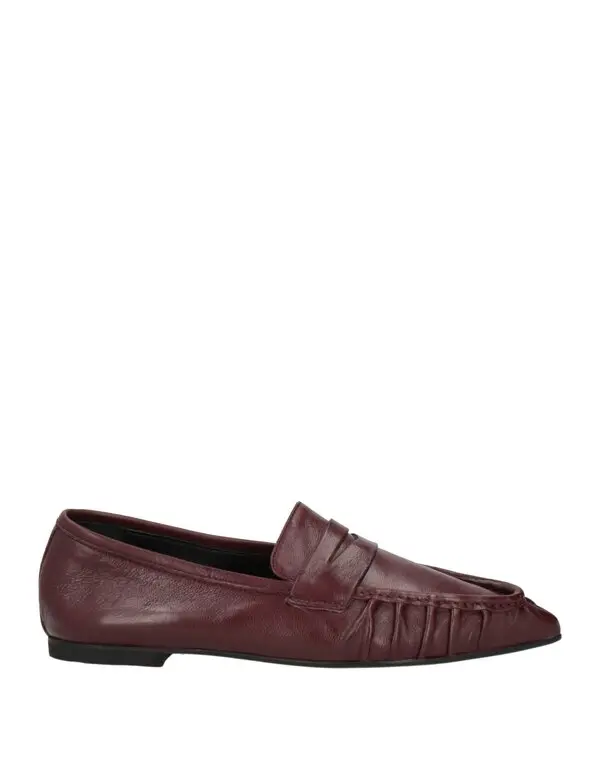 FABRIZIO CHINI Loafers Burgundy Size Leather - Red