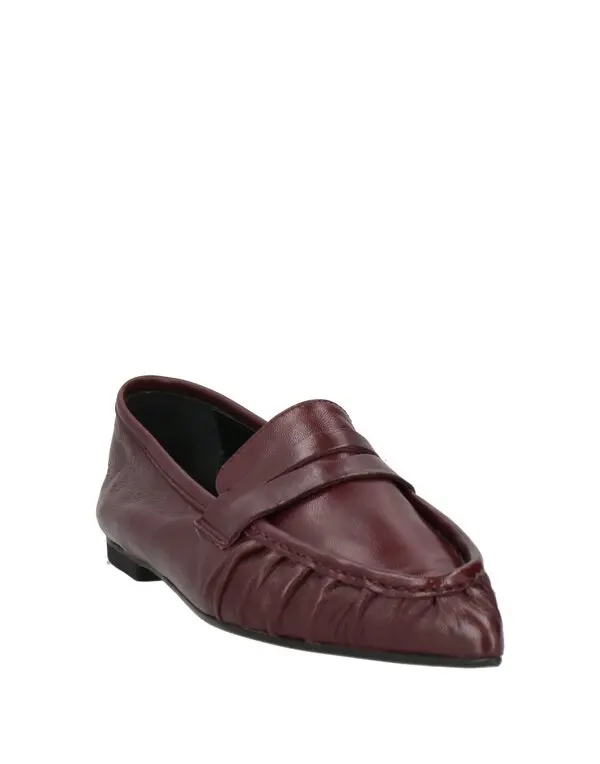 FABRIZIO CHINI Loafers Burgundy Size Leather - Red