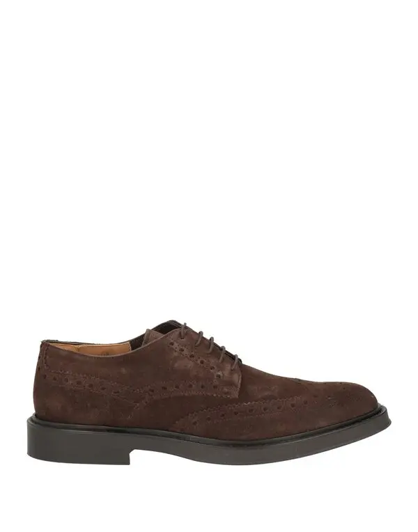 SAXONE Lace-up Shoes Dark Size Leather - Brown