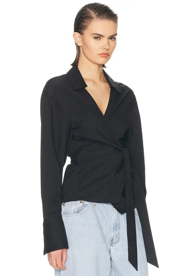 SIMONMILLER Anya Poplin Wrap Top