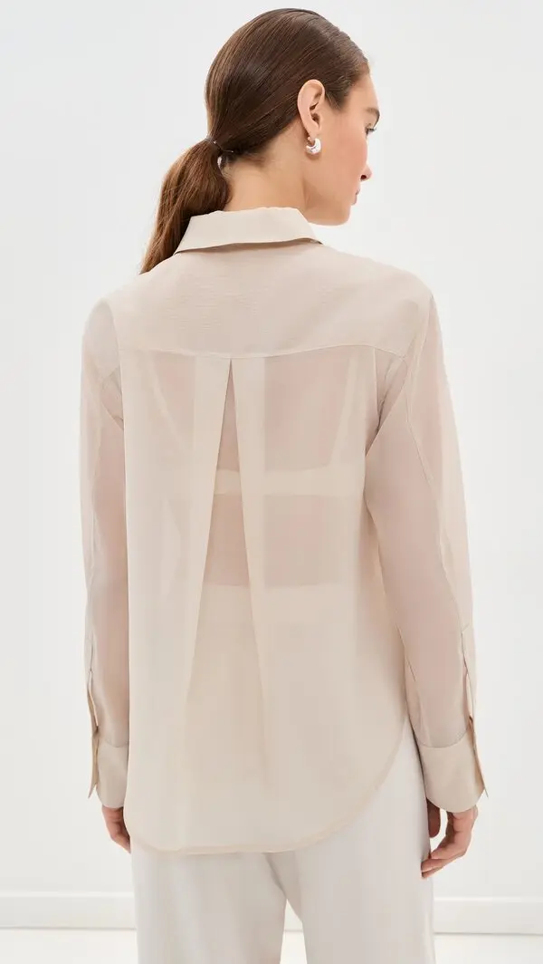 LE BOP Organza Button Down