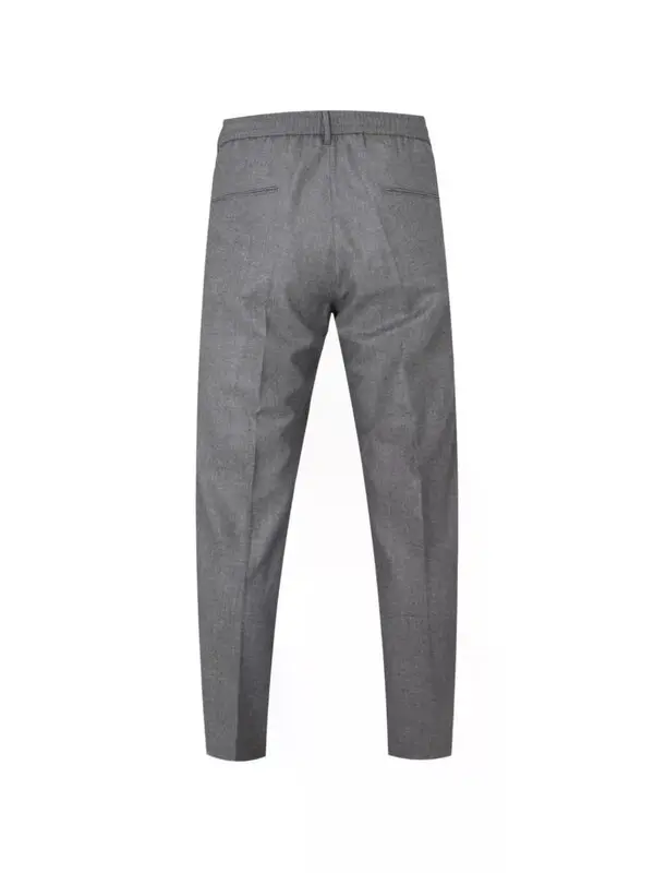 Tagliatore Drawstring Pleated Straight Trousers - Grey