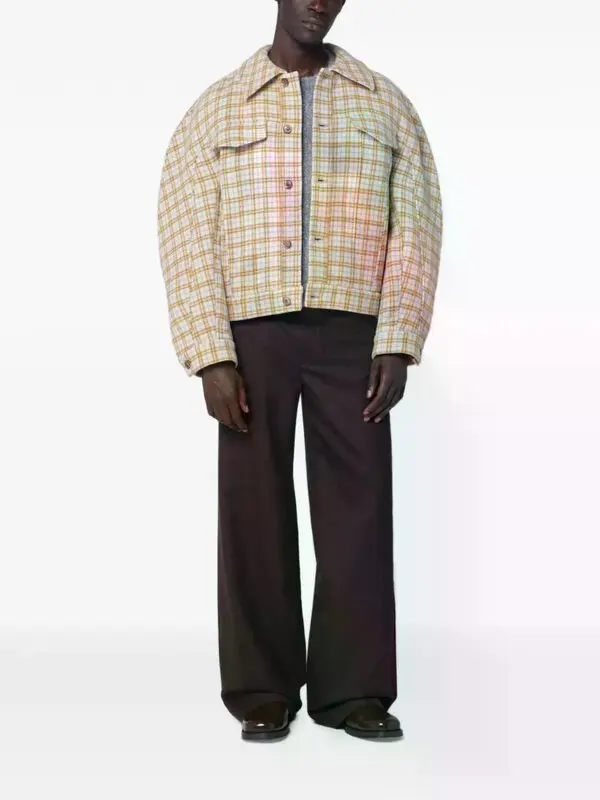 Séfr Matthieu Checked Wool Shirt Jacket - Neutrals