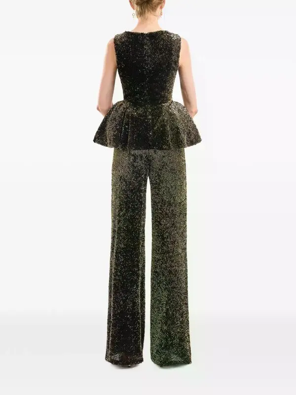 GEMY MAALOUF Square-neck Peplum Top