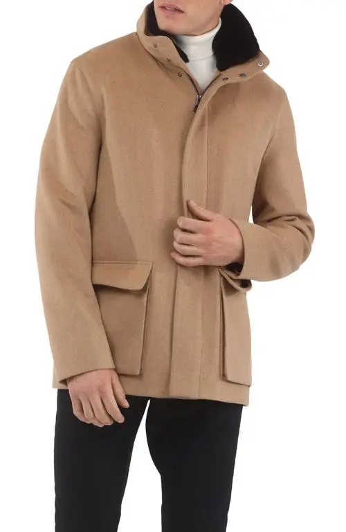 Gorski Jacket Crafted From Loro Piana Wool With Detachable Genuine Shearling Collar
