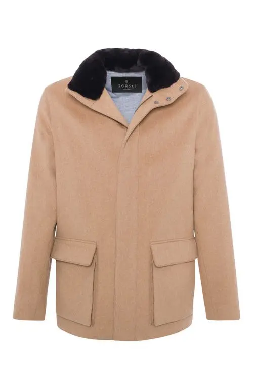 Gorski Jacket Crafted From Loro Piana Wool With Detachable Genuine Shearling Collar