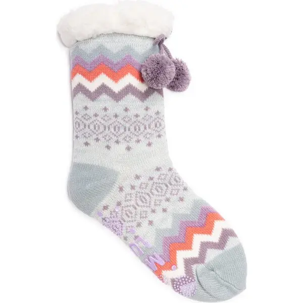 MUK LUKS Tall Cabin Sox - Soft Blue Multi